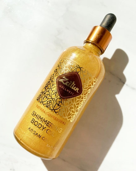 Позолоти ручку, сияющее аргановое масло Zeitun Shimmering Boby Oil ...